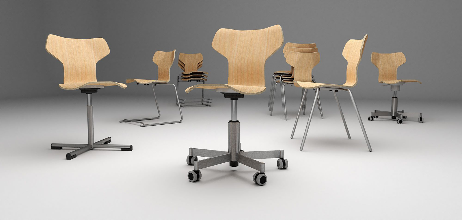 «Tip» — a contemporary version of classroom chair by «RIGA ChAIR» ← FOLD