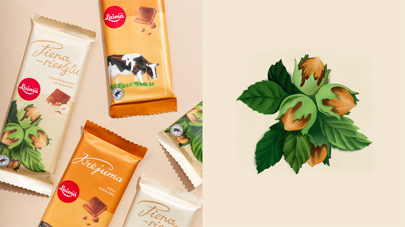 Laima chocolate bar packaging design by Kid Design ← FOLD